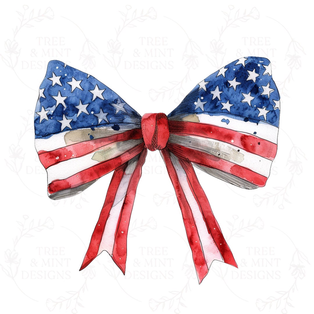 Coquette American Girl Bow PNG, Patriotic Coquette Bow, Coquette ...