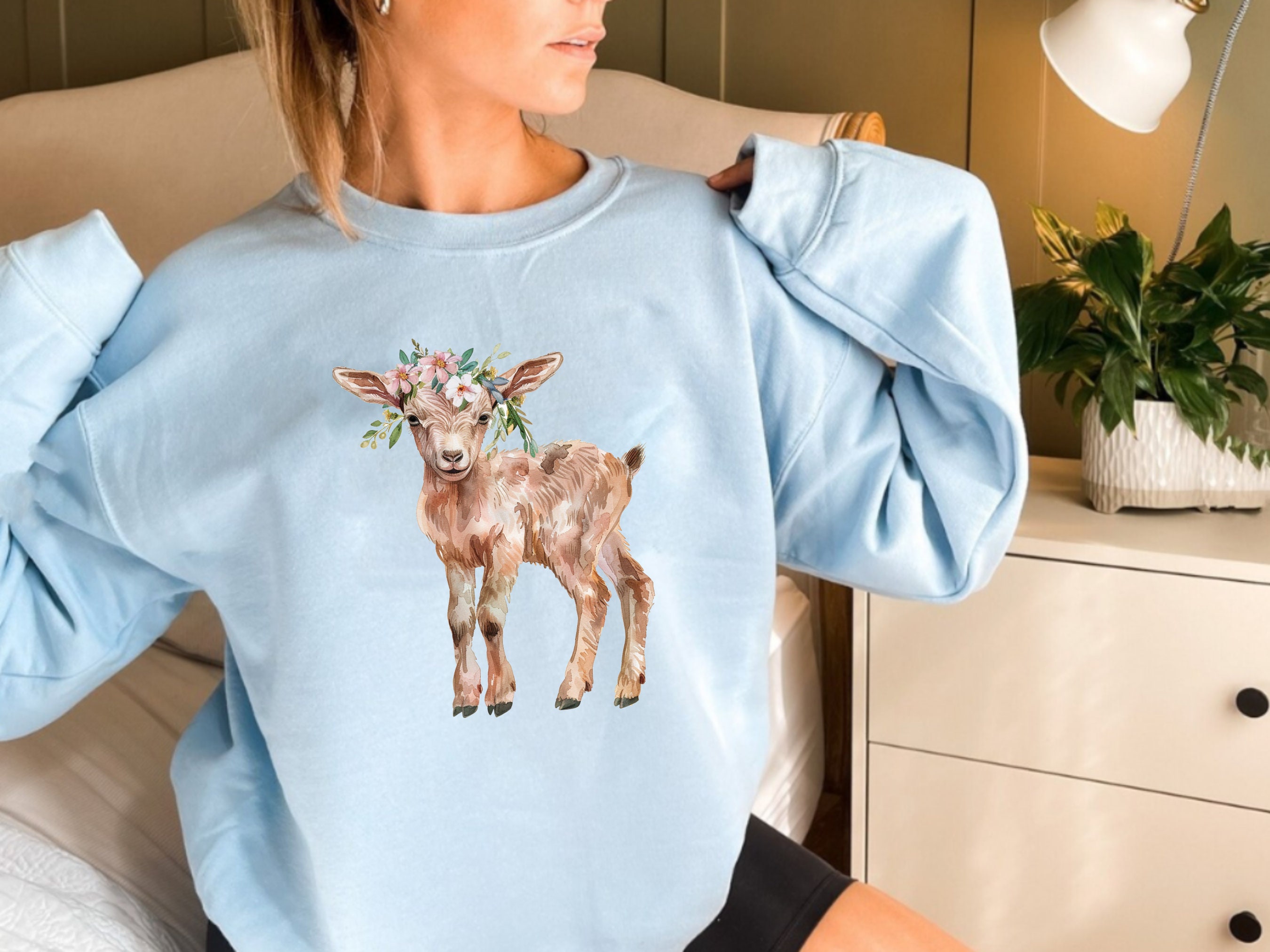 Cute Baby Goat PNG, Watercolor Goat, Digital Print, Junk Journal, High ...