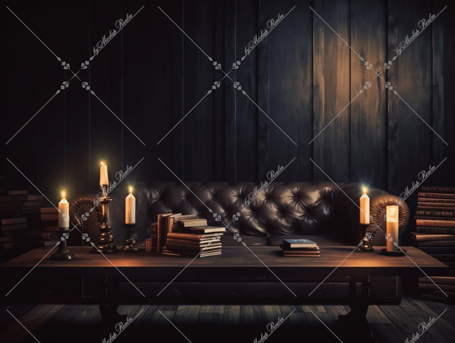 9x Dark Study Library Room Bundle | Library Mockup | Frame Art Mockup ...