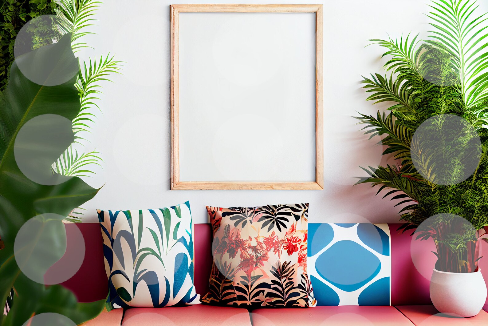9 Colorful Boho Mockups With Plants VOL1 | Empty Frame Bundle | Mockup ...