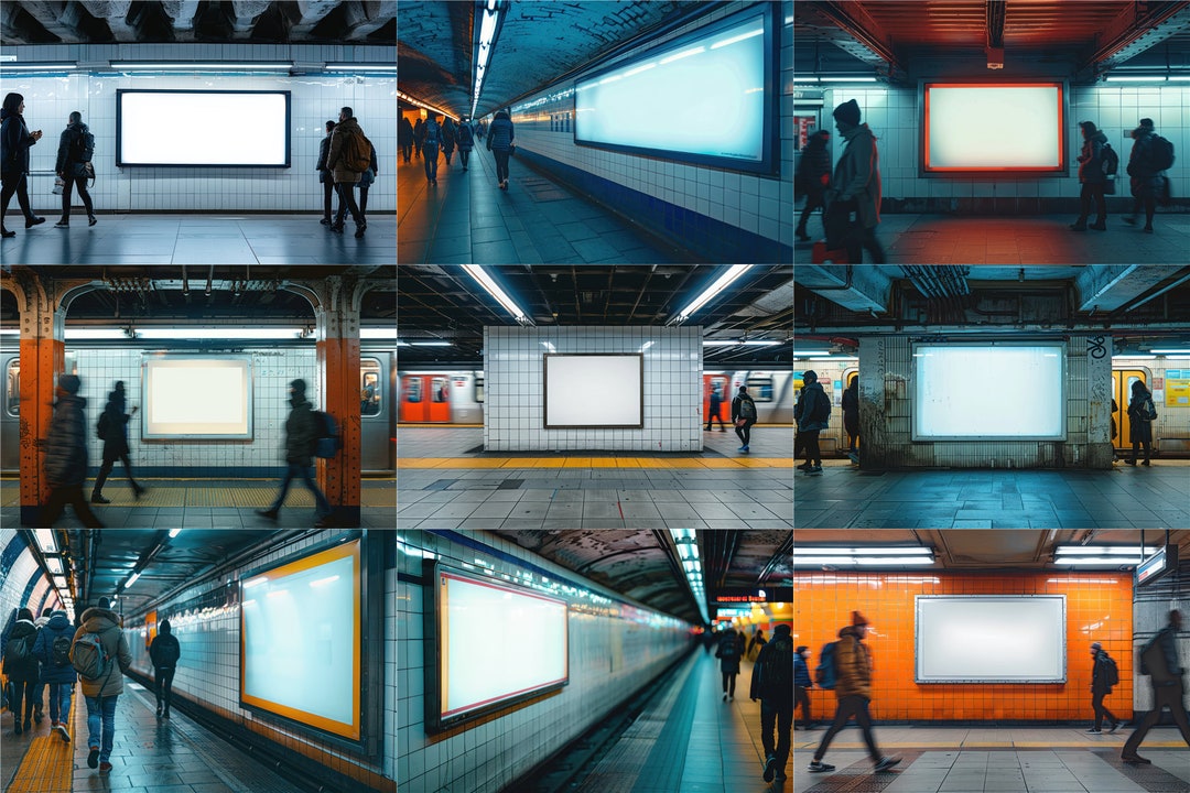 Subway Backdrop, City Backdrops, Street Mockup, Poster Mockup Bundle ...