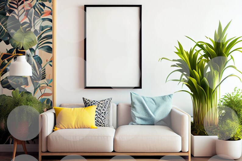 9 Colorful Boho Mockups With Plants VOL1 Empty Frame Bundle - Etsy