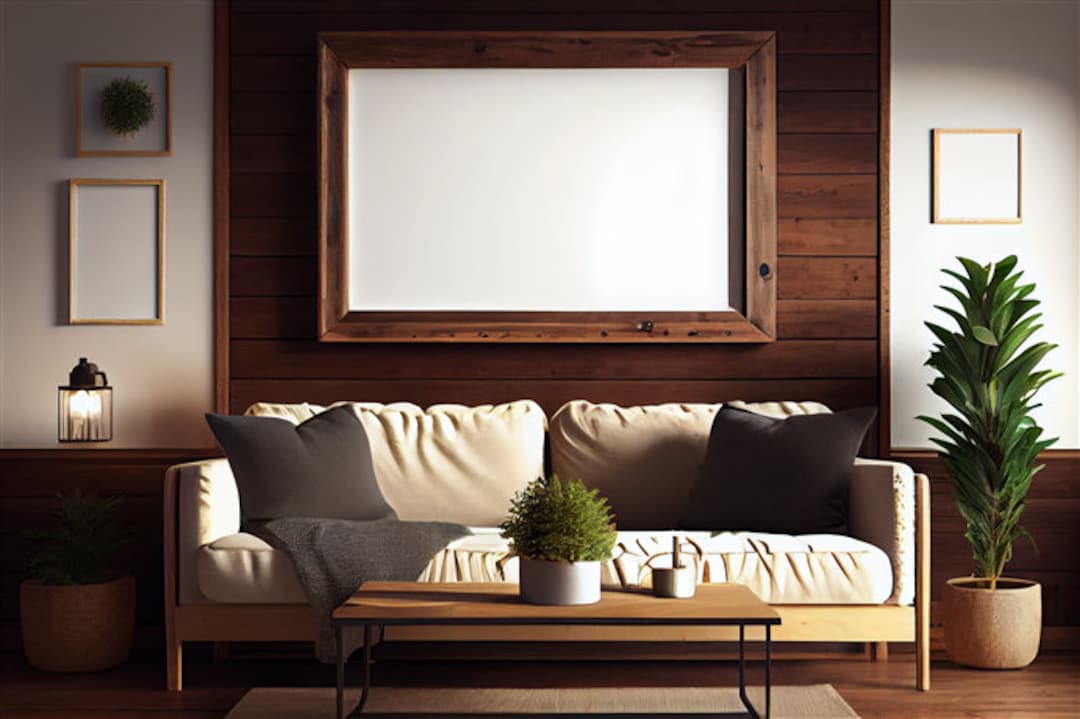 Wood Room Mockup | Cottage Room Mockup | Frame Mock up | Stock Photo ...