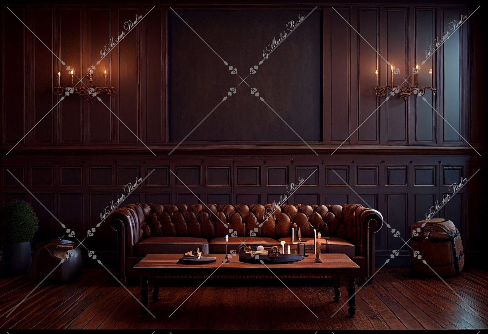 Dark Study Mockup Concepts 9x VOL3 | Dark Study | Empty Wall Mockup ...