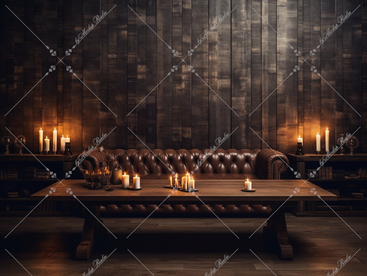 9x Dark Study Library Room Bundle | Library Mockup | Frame Art Mockup ...