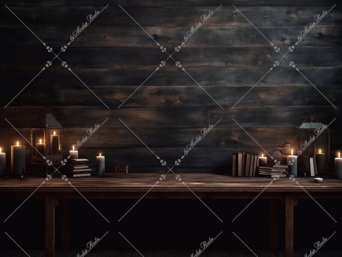 9x Dark Study Library Room Bundle | Library Mockup | Frame Art Mockup ...