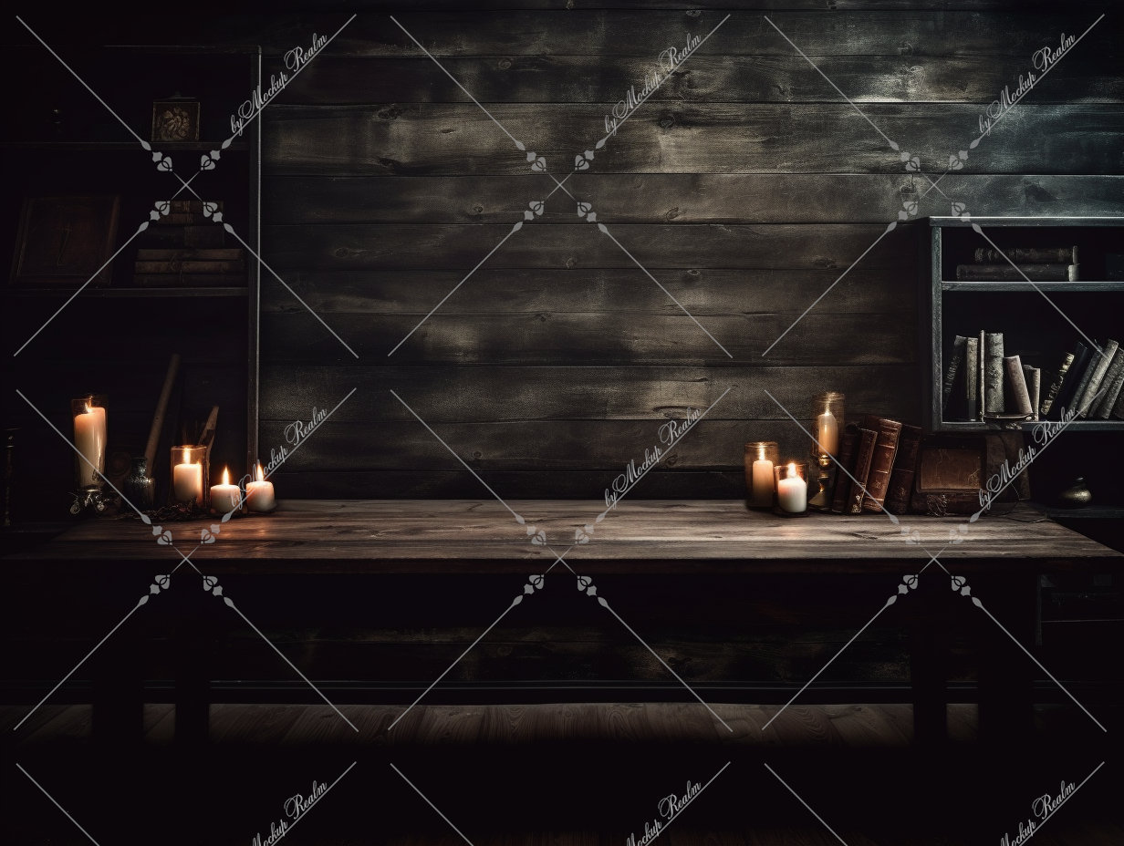 9x Dark Study Library Room Bundle | Library Mockup | Frame Art Mockup ...