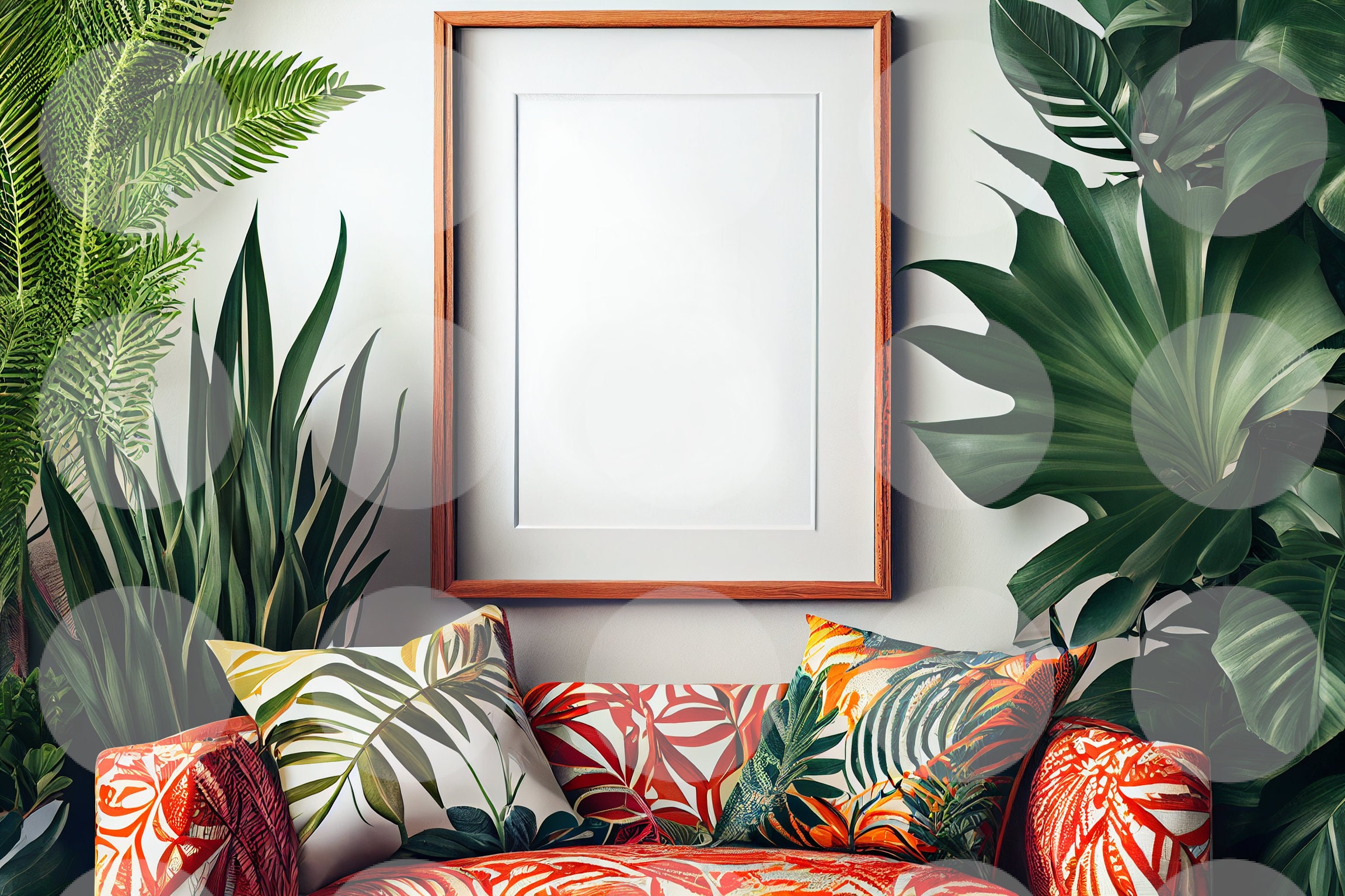 9 Colorful Boho Mockups With Plants VOL1 | Empty Frame Bundle | Mockup ...