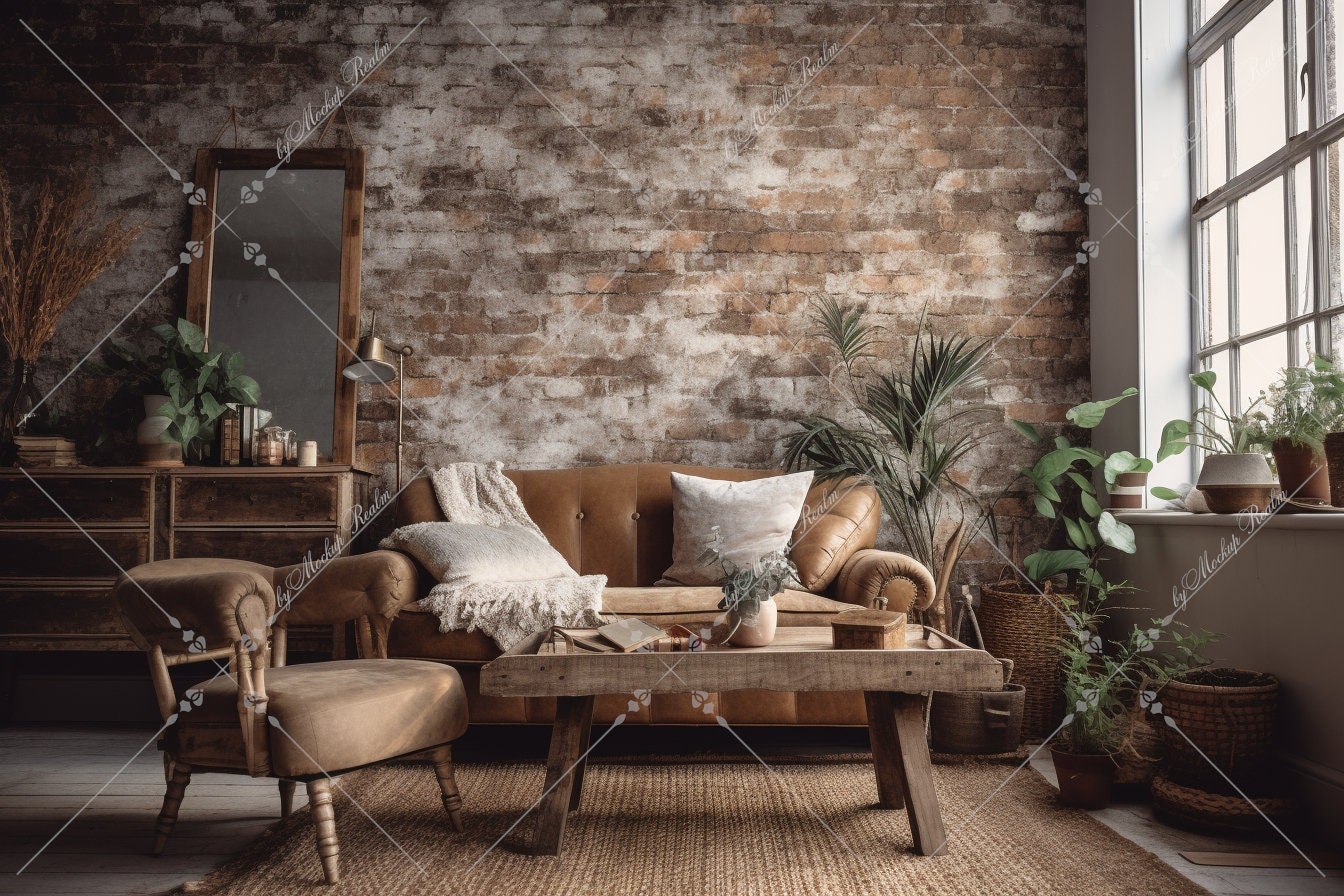 Rural Cottagestyle Brick-wall Mockups | Cottage Core Frameless ...