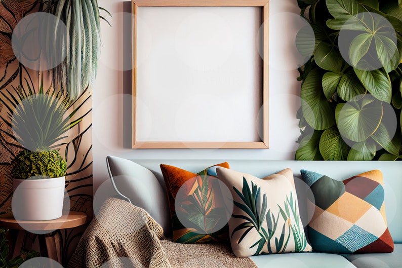 9 Colorful Boho Mockups With Plants VOL1 Empty Frame Bundle - Etsy