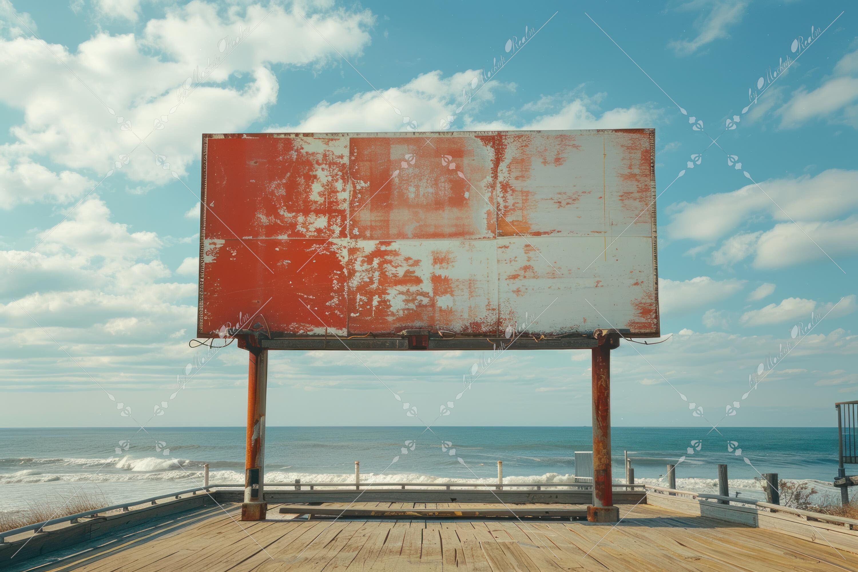 Beach Mockups, Boardwalk, Urban Poster, Urban Street Scene, Digital ...