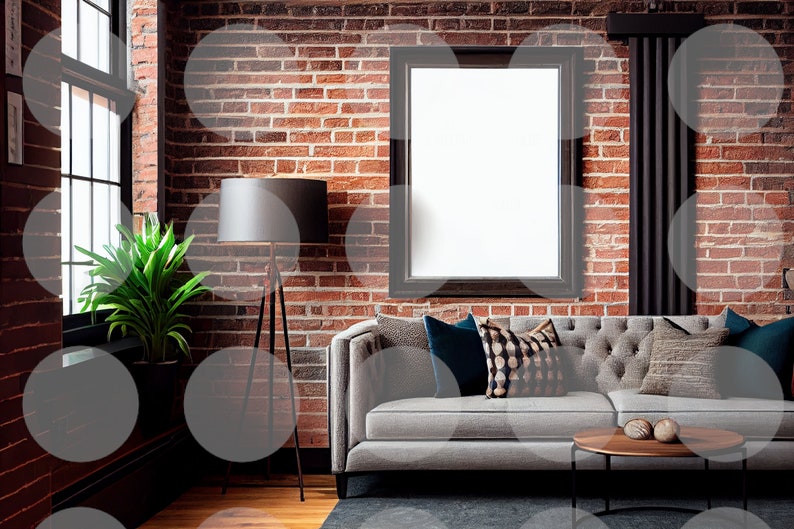 Industrial Themed Brick Mockups 9x | Wall Frame Mockups | Mockup Bundle ...