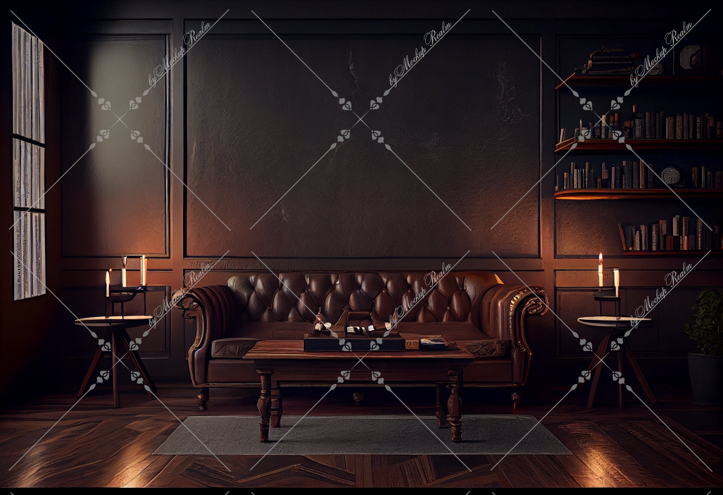 Dark Study Mockup Concepts 9x VOL3 | Dark Study | Empty Wall Mockup ...