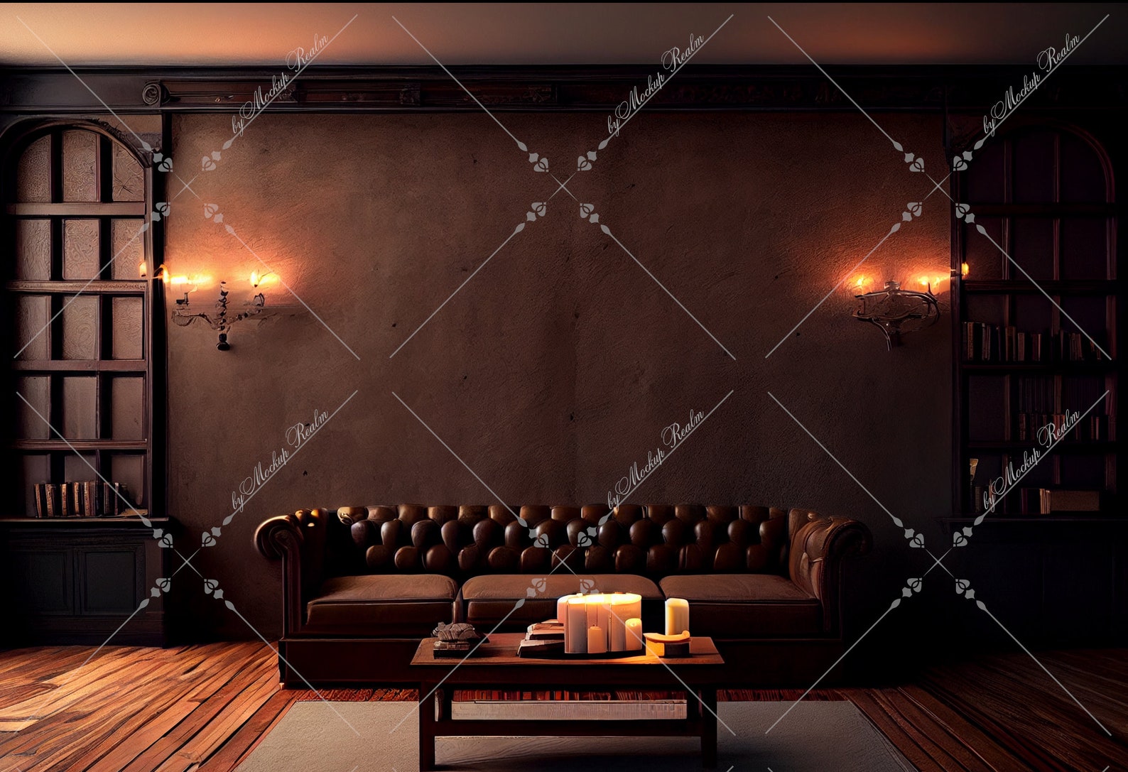 Dark Study Mockup Concepts 9x VOL3 | Dark Study | Empty Wall Mockup ...