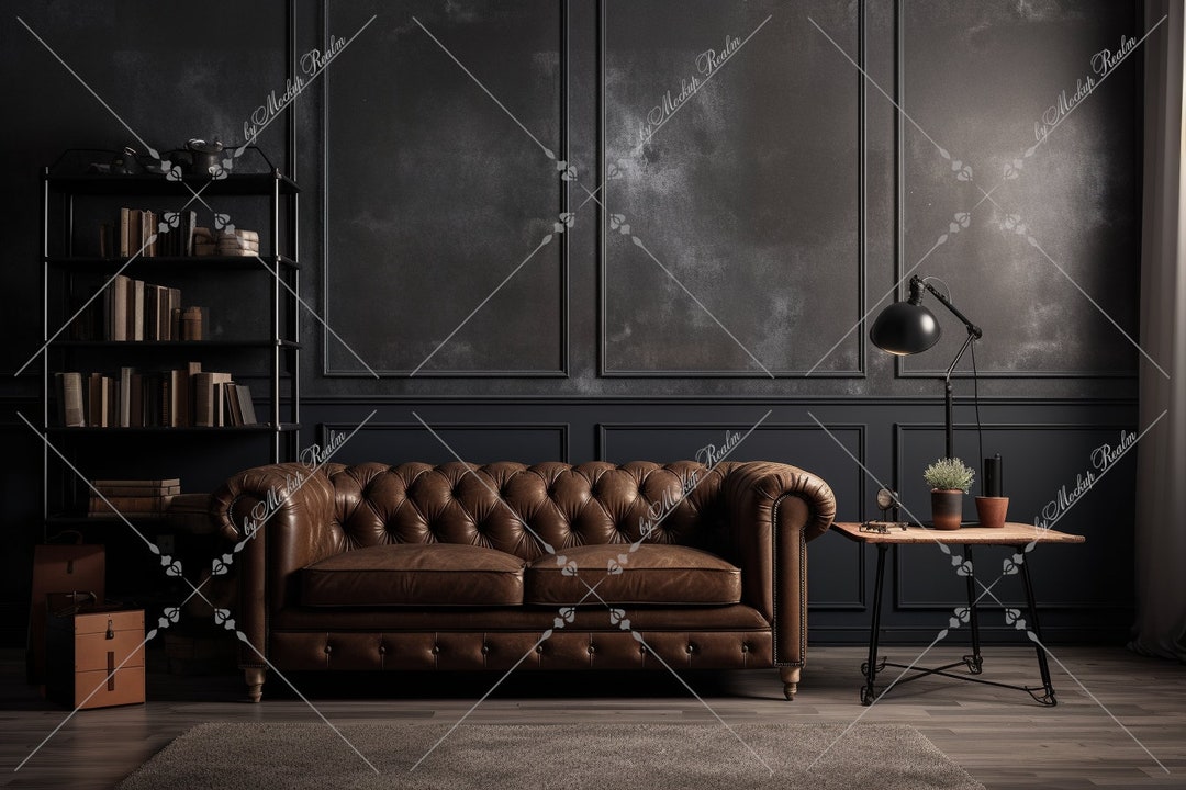 19th Century Study Living Room With Couches - Set of 4 | Wall Art ...