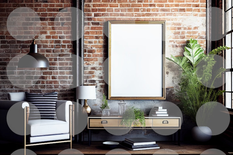 Industrial Themed Brick Mockups 9x | Wall Frame Mockups | Mockup Bundle ...