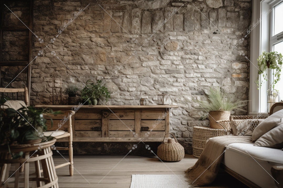 Rural Cottagestyle Brick-wall Mockups | Cottage Core Frameless ...