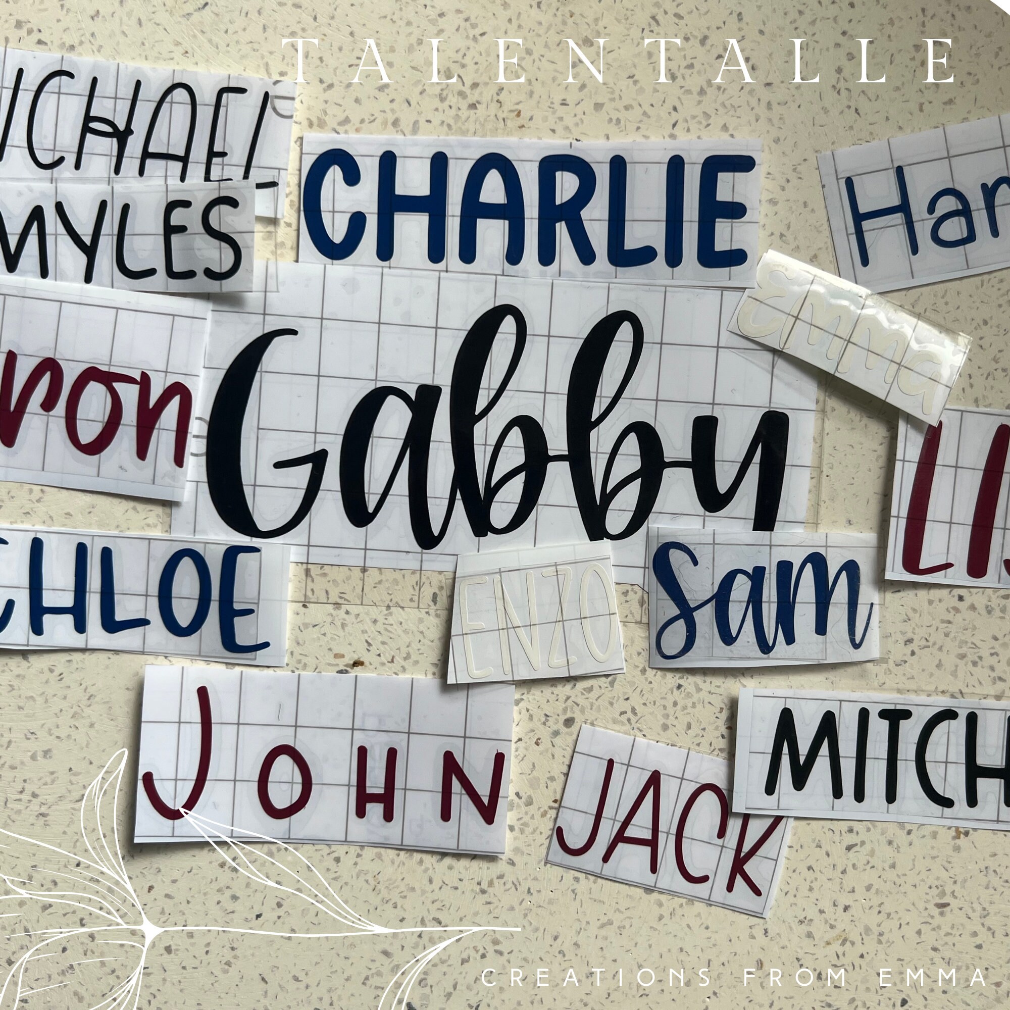 Custom Word Name Vinyl Labels Personalised Name Sticker Personalised ...