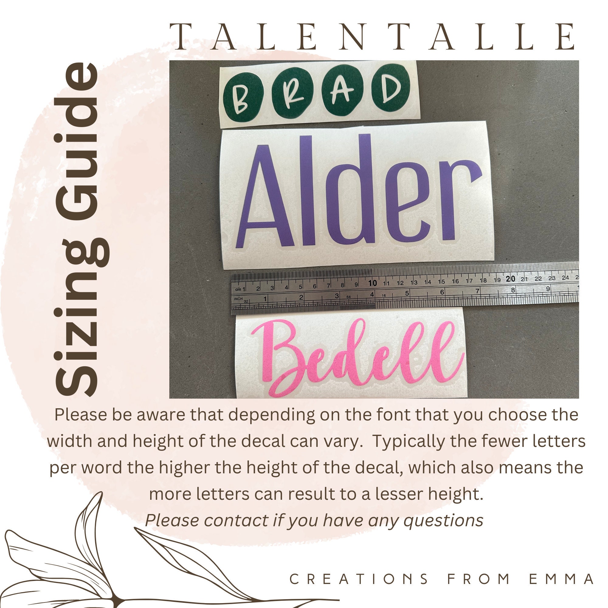 Custom Word Name Vinyl Labels Personalised Name Sticker Personalised ...