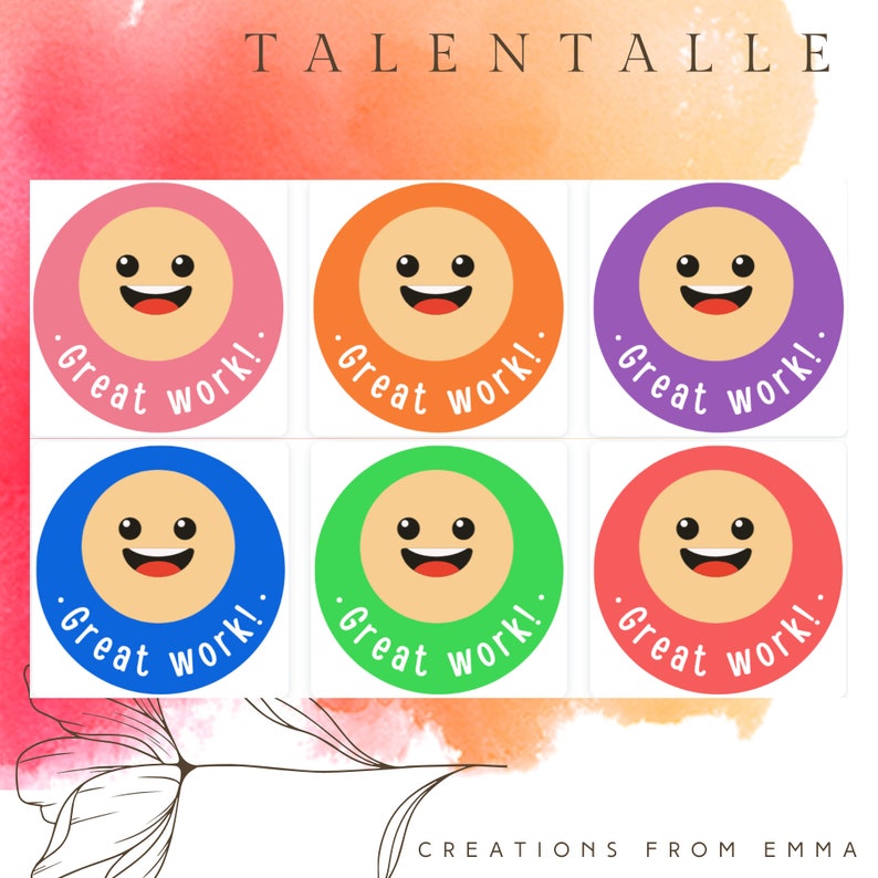 X48 Stickers per Sheet GREAT WORK TEACHER Teacher Rewards - Etsy