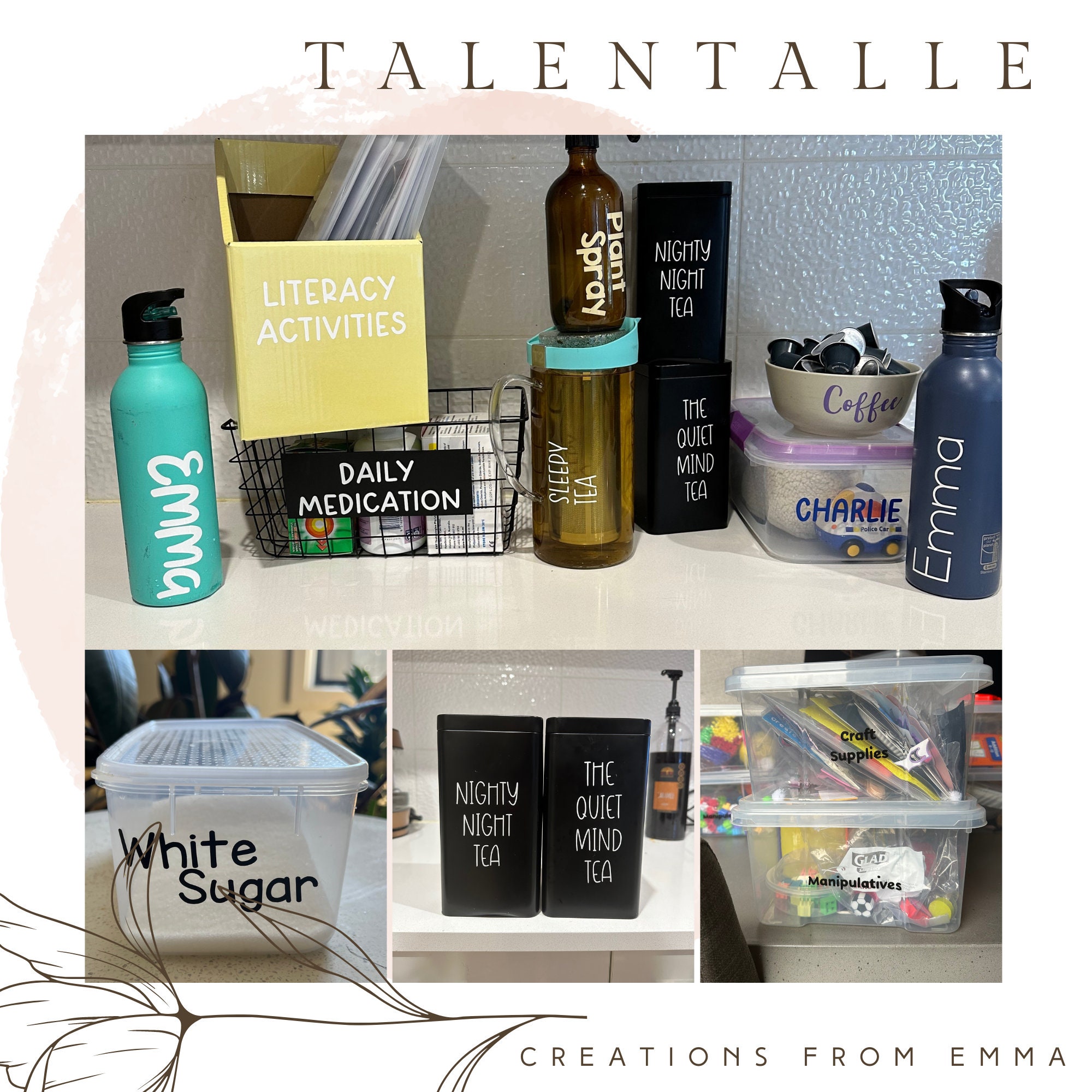 Custom Word Name Vinyl Labels Personalised Name Sticker Personalised ...