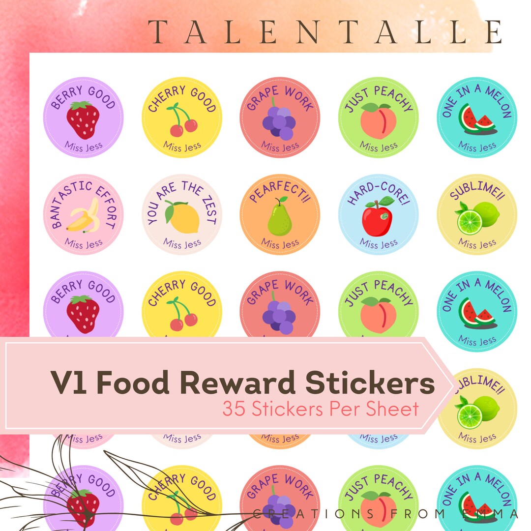X35 Stickers per Sheet Personlised Fruit Pun Good Fun TEACHER STICKERS ...