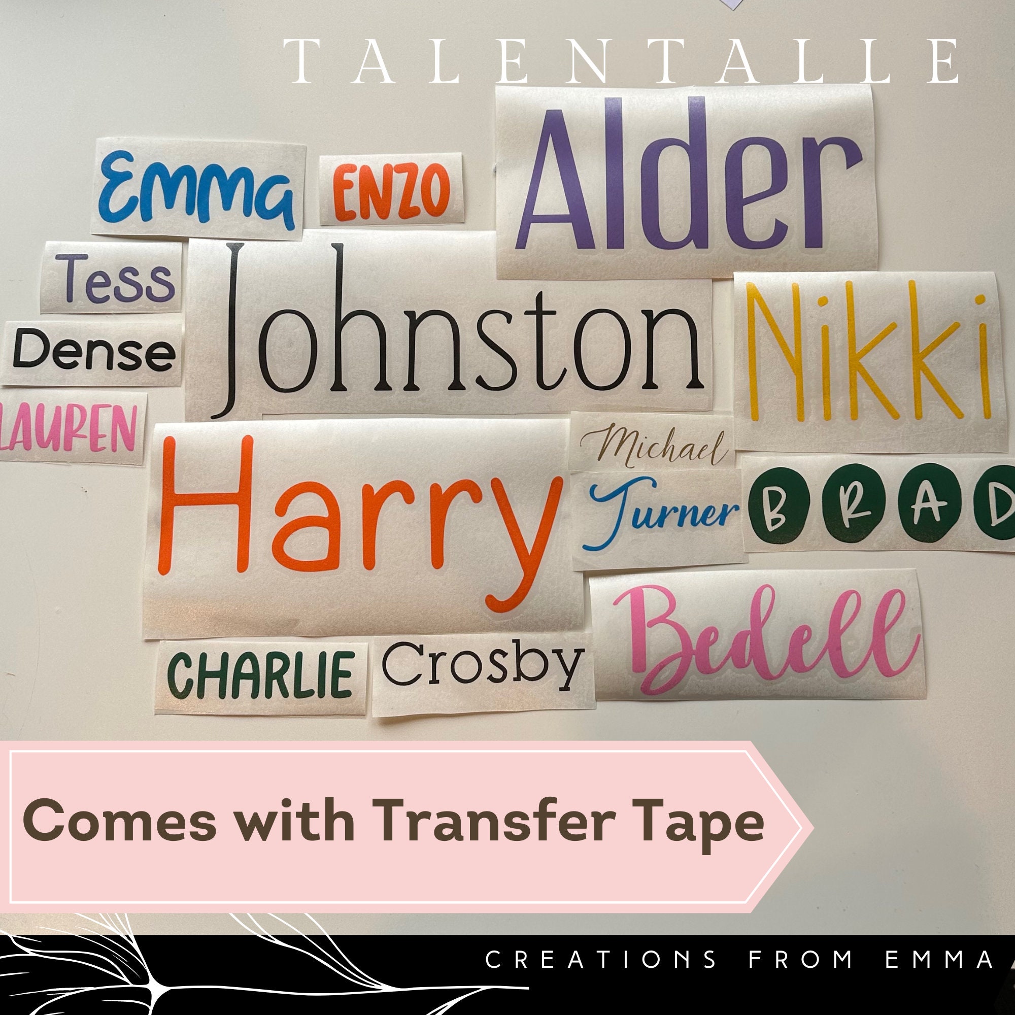 Custom Word Name Vinyl Labels Personalised Name Sticker Personalised ...