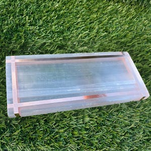 Copper-infused Selenite Charging Plate (6x4"): Crystal Cleansing Decor ...
