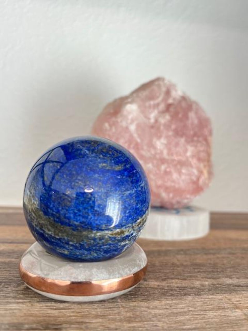 Copper-infused Selenite Charging Sphere Stand (small) – Crystal Energy ...