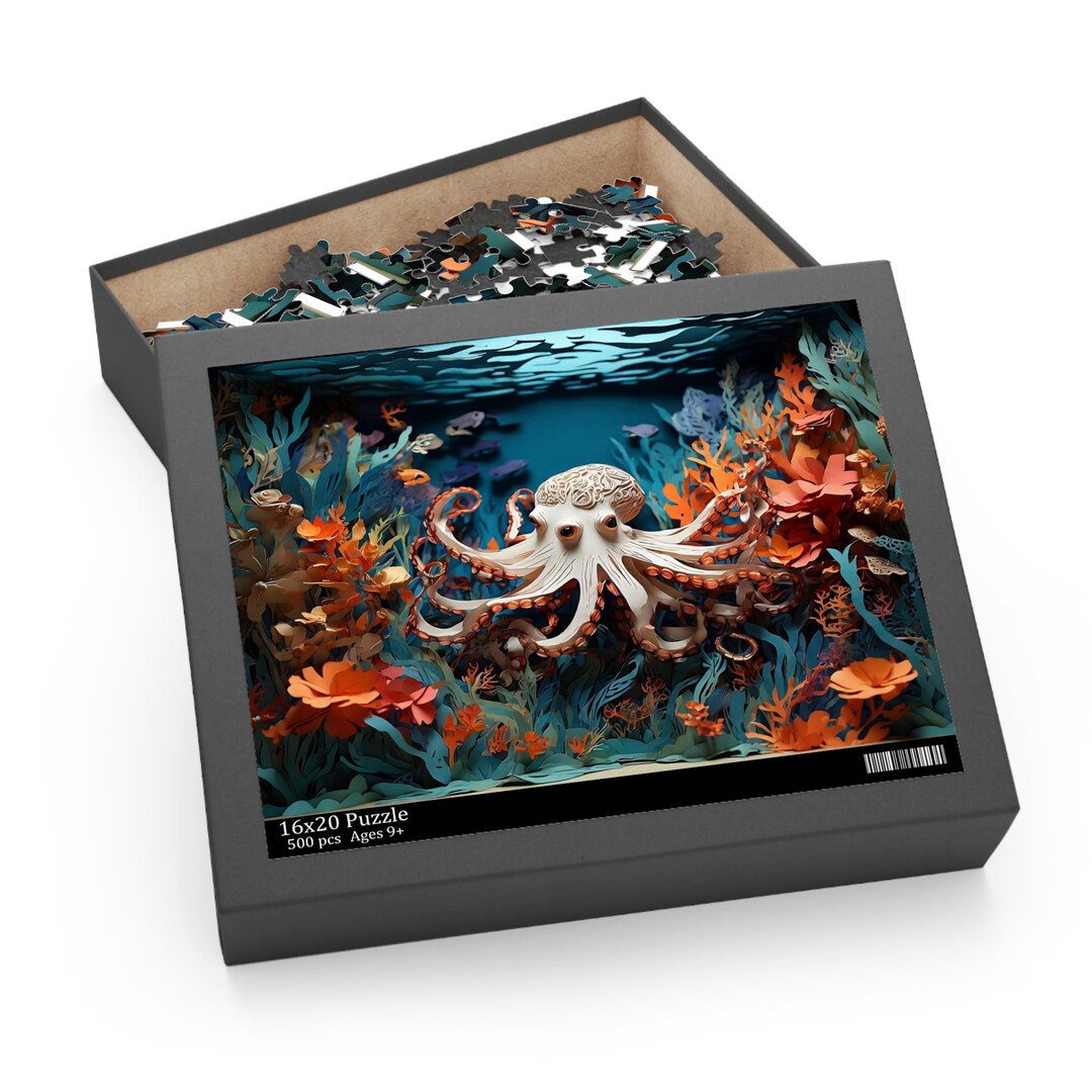 Origami Style Puzzle of Octopus in the Ocean 500 Pieces Jigsaw Great ...