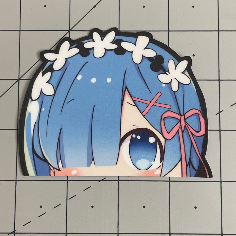 Rem Chibi Peeker Fan Art Sticker - Etsy