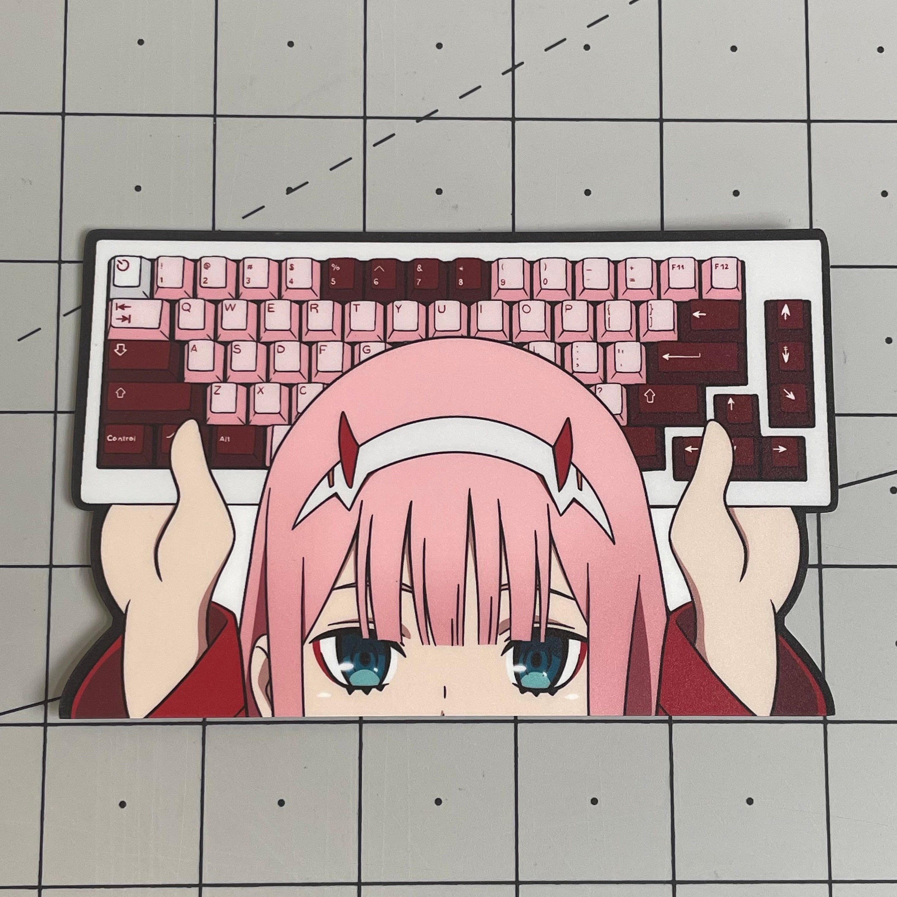 Zero Two X GMK Darling Peeker Keebweeb Sticker - Mechanical Keyboard ...