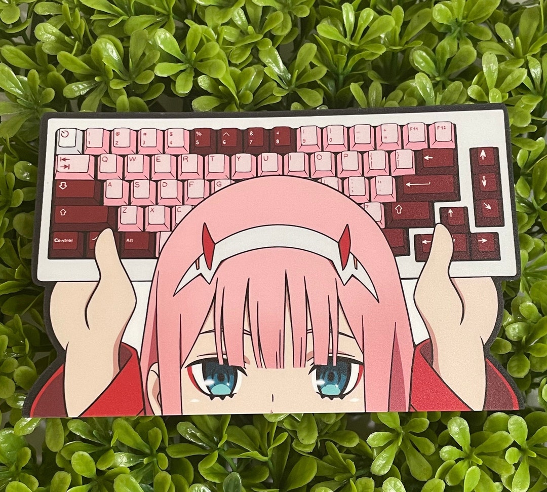 Zero Two X GMK Darling Peeker Keebweeb Sticker - Mechanical Keyboard ...