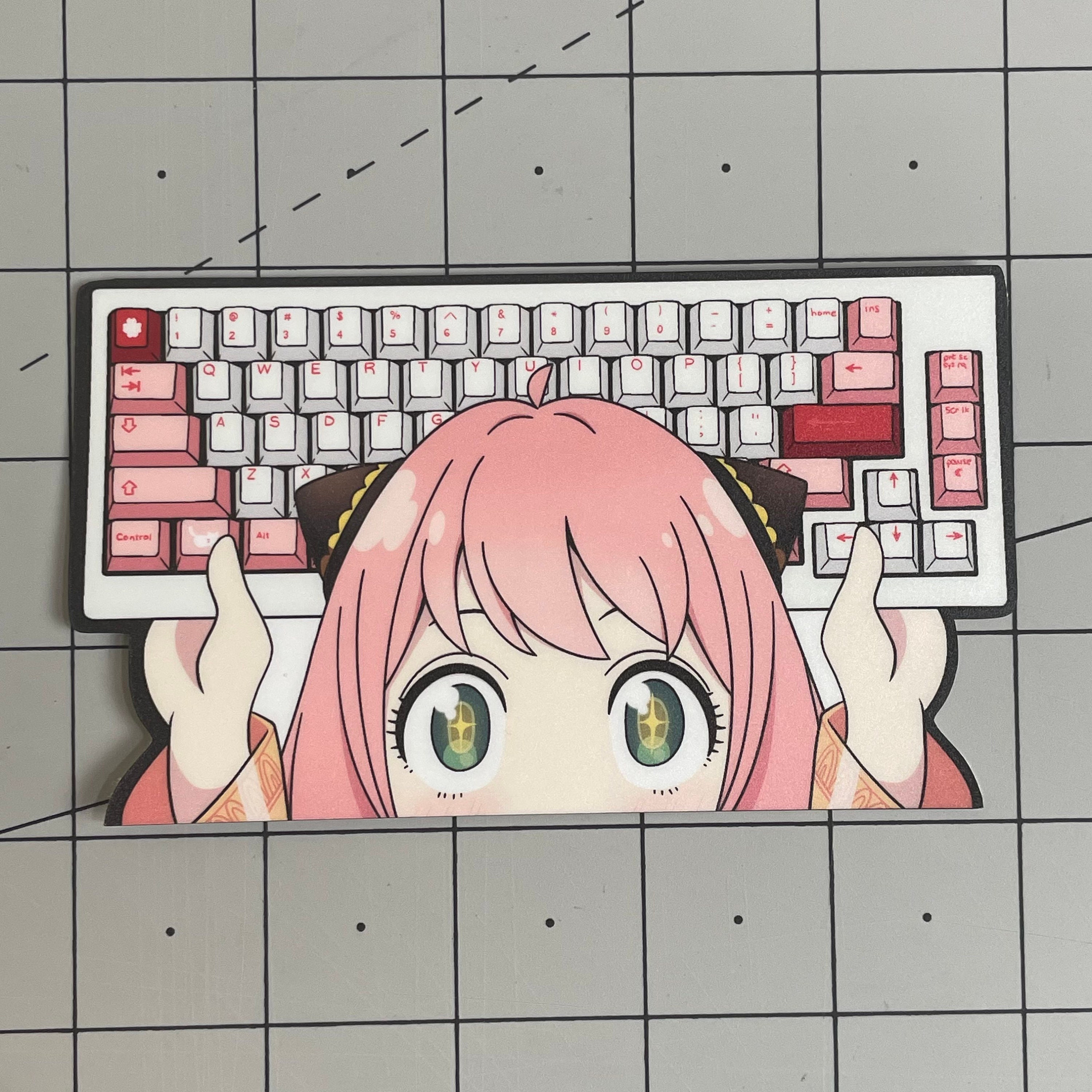 Anya X GMK Hazakura Peeker Keebweeb Sticker - Mechanical Keyboard ...