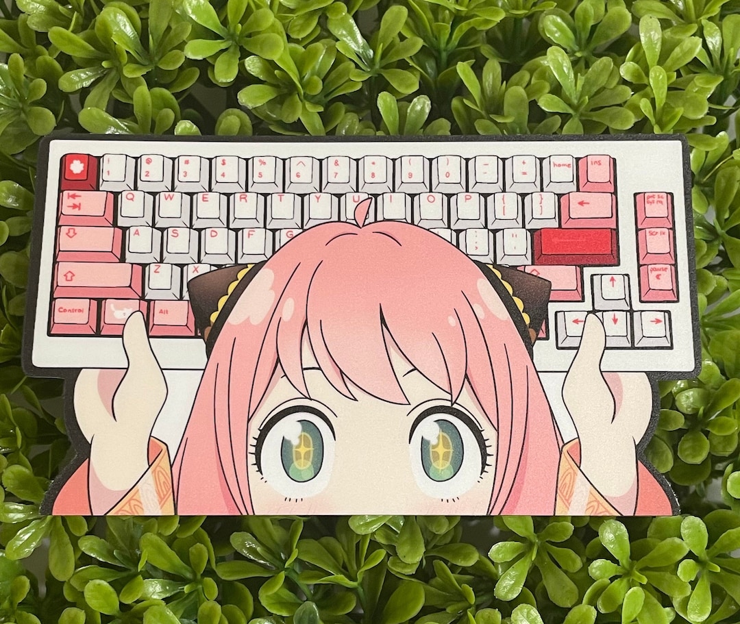 Anya X GMK Hazakura Peeker Keebweeb Sticker - Mechanical Keyboard ...