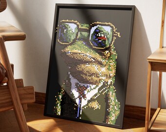 Eclectic Wall Art: 8bit Frog and Toad Portrait Pixel Animal - Etsy