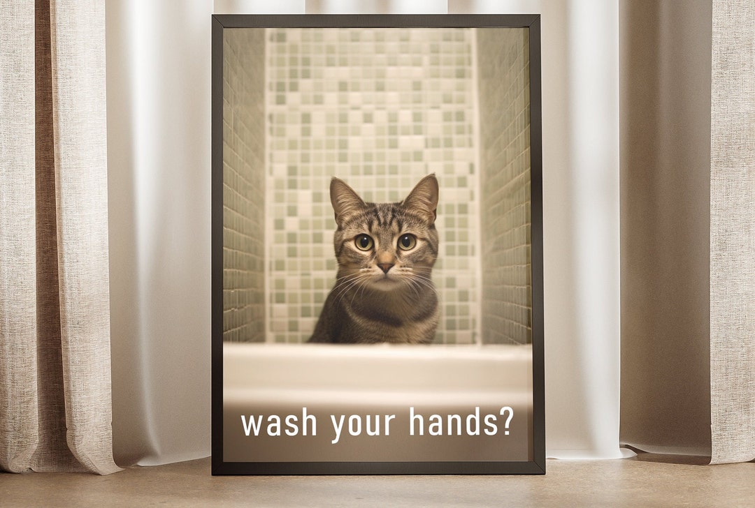 Hilarious Restroom Art Funny Bathroom Poster, Toilet Decor, Animal ...