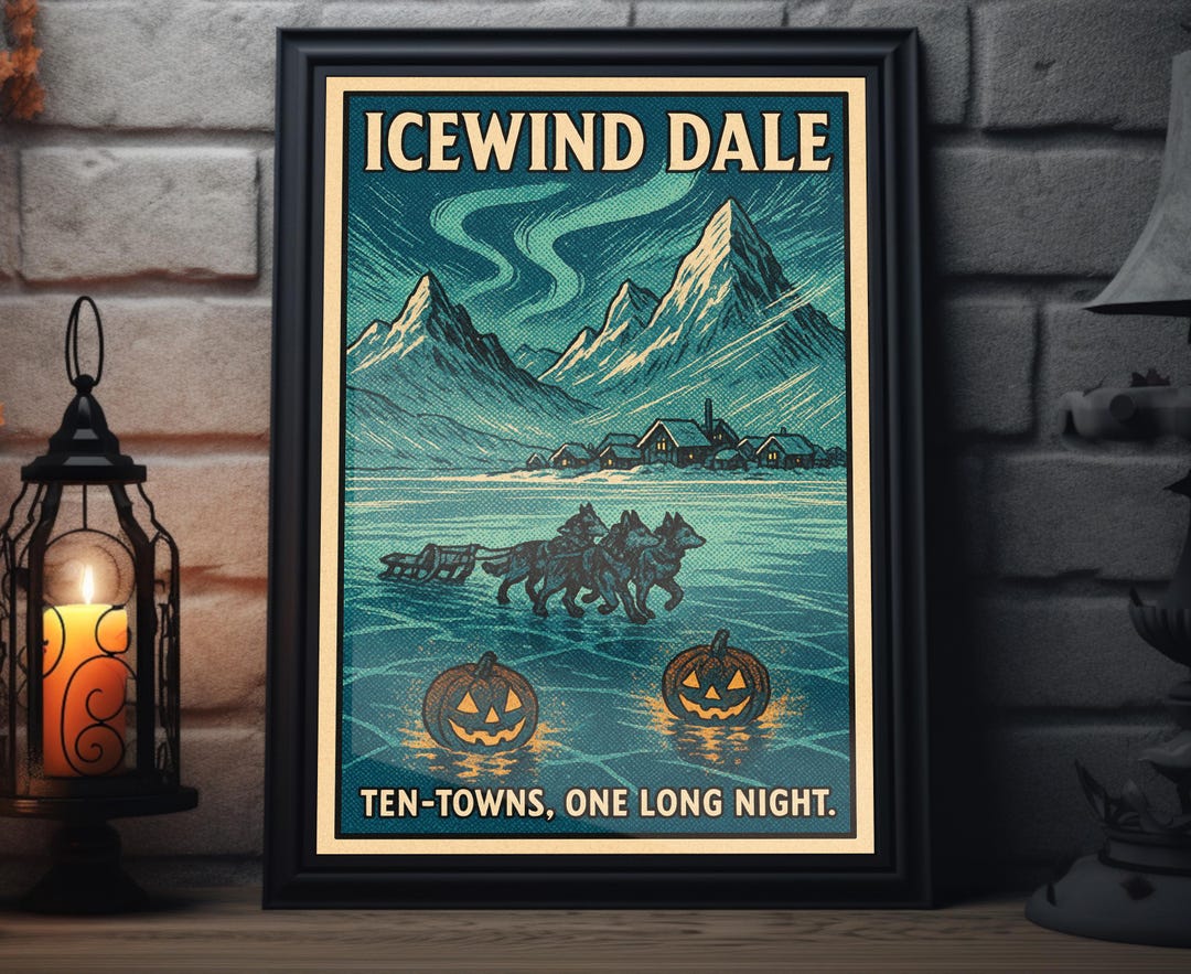 Icewind Dale Vintage Comic Art Print | Halloween D&D Location Wall Art ...