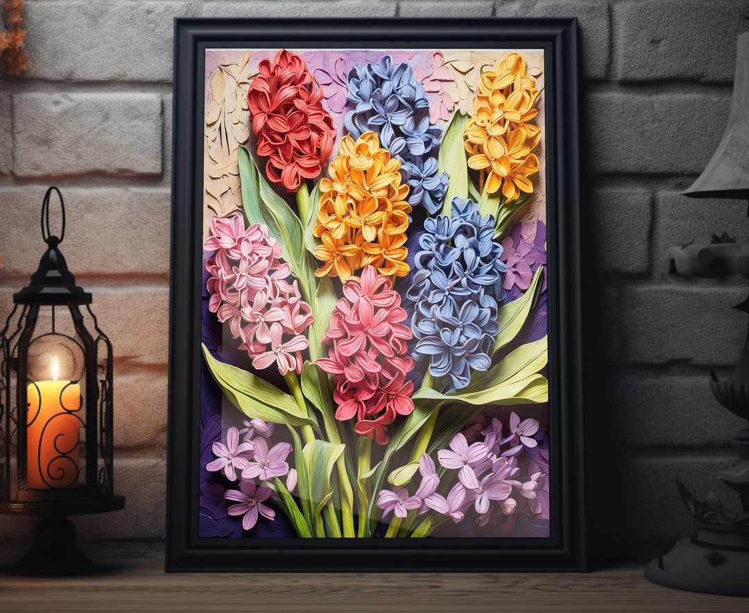 Spring Hyacinth Floral Matte Poster | Springtime Painting Art Print ...