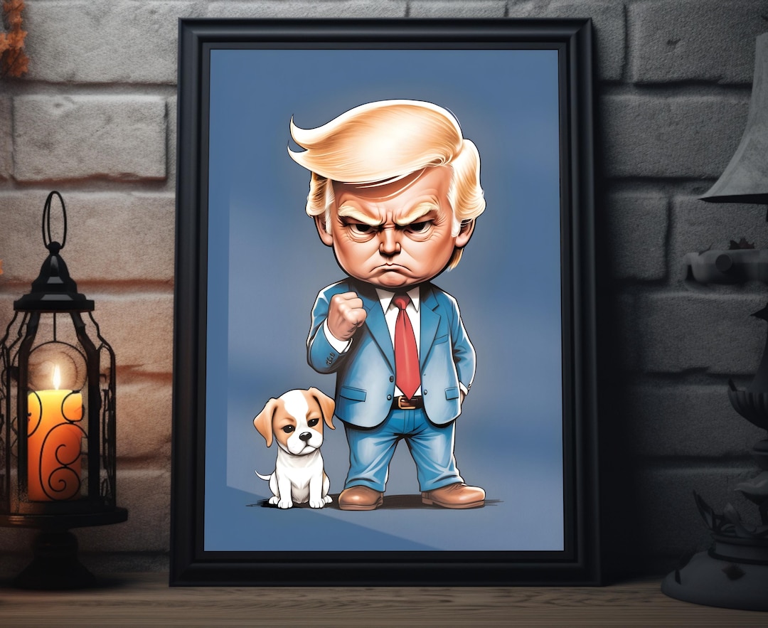 Dogs for Trump Caricature Art Print | MAGA Painting Artwork, Donald ...