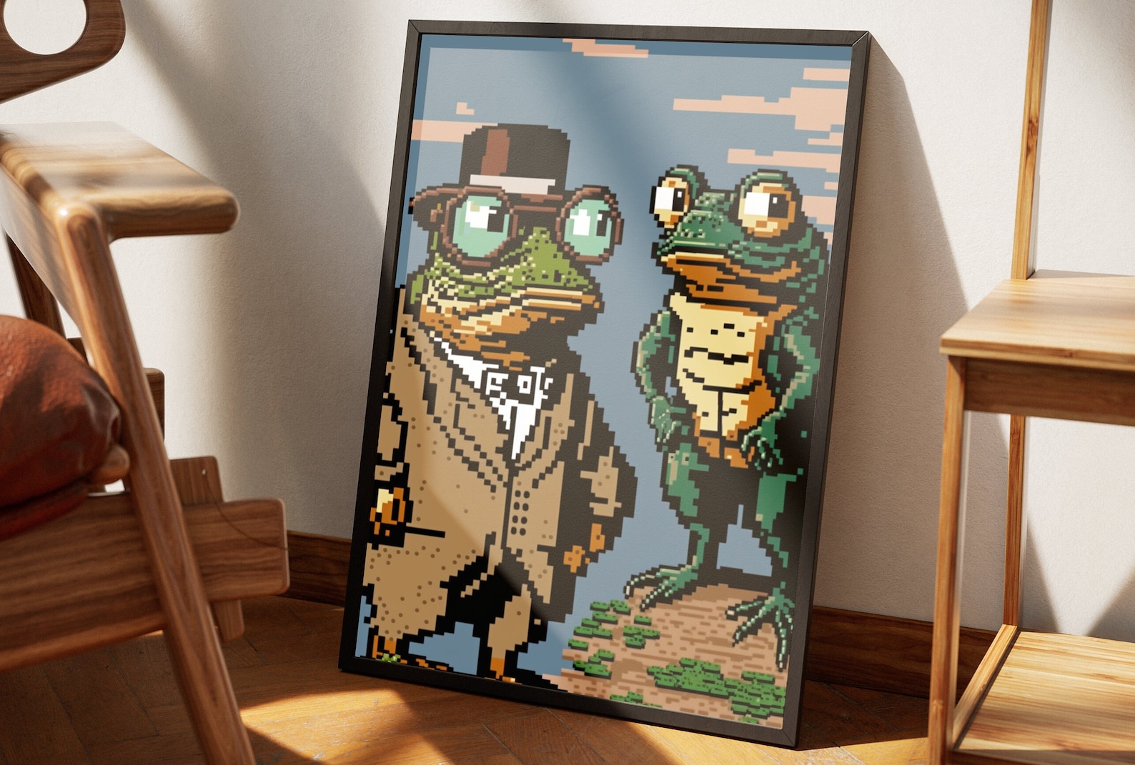 Eclectic Wall Art: 8bit Frog and Toad Portrait Pixel Animal - Etsy