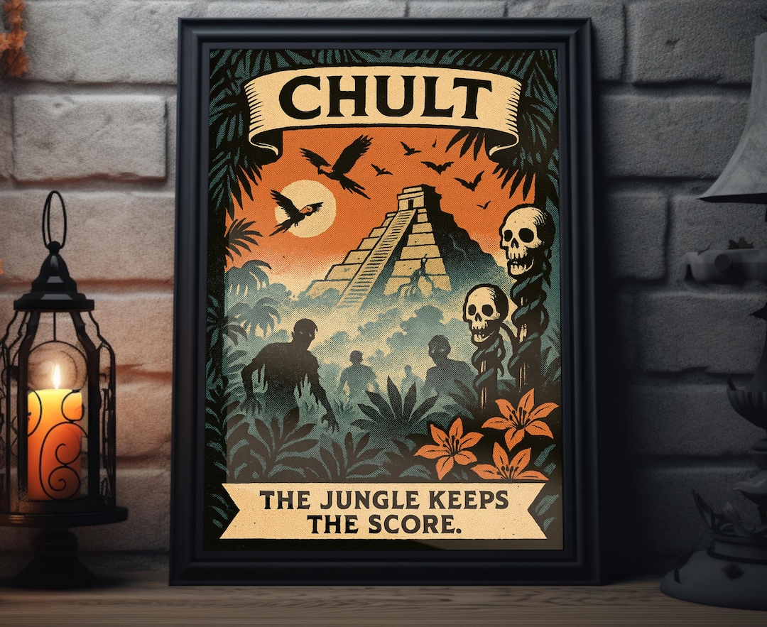 Chult Jungle Ziggurat Travel Poster Art Print | D&D Dnd Halloween Wall ...