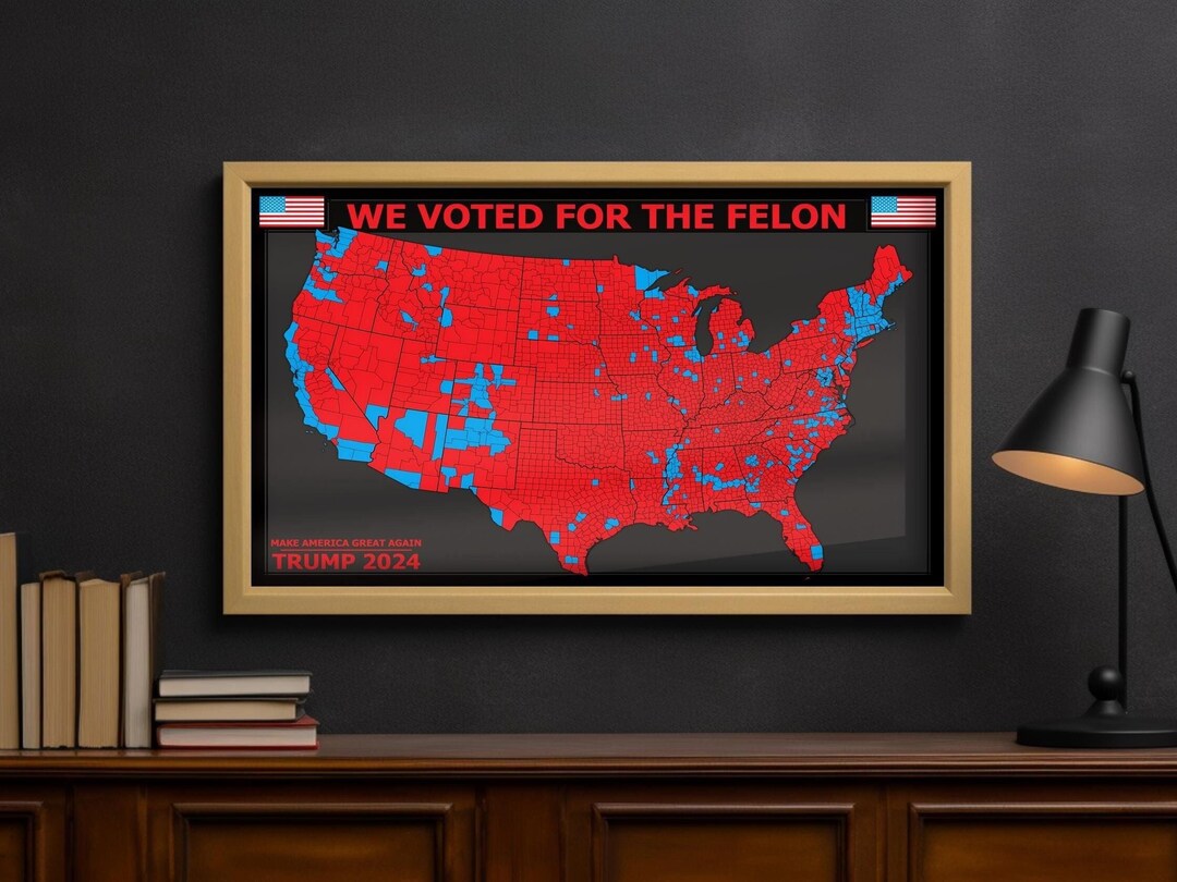 Trump 2024 Election Map Poster | MAGA Republican Art Print, Make ...