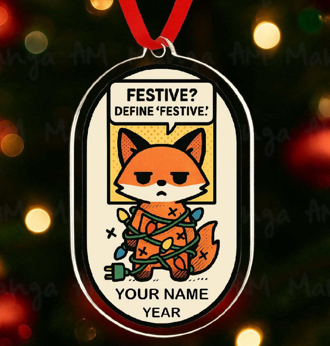 Fox Lights Custom Christmas Acrylic Ornament - Etsy