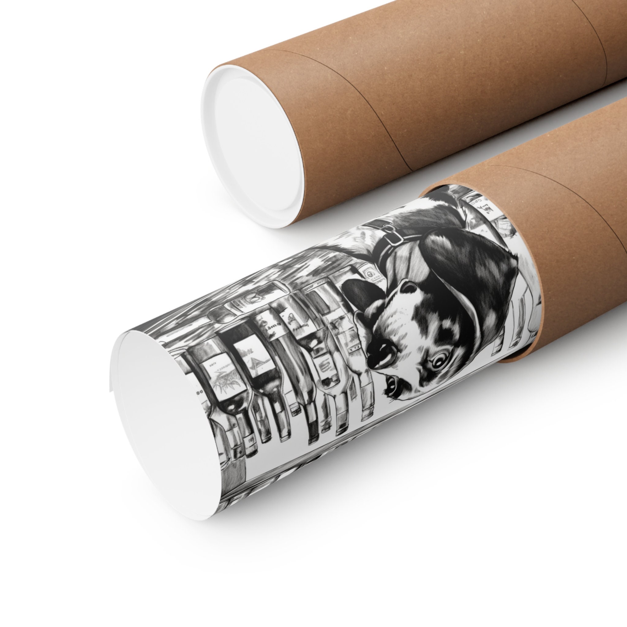 Dog at the Bar Alcohol Wall Decor Bar Cart Poster Beer Art - Etsy