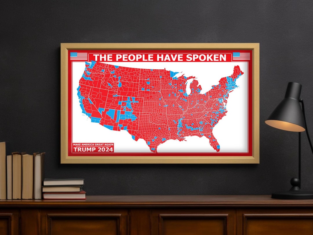 Trump 2024 Election Map Poster | MAGA Republican Art Print, Political ...