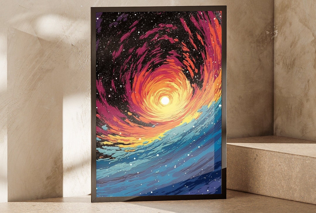 Galaxy Wall Decor Retro Comic Book Style Art Print, Vintage Wall Art ...