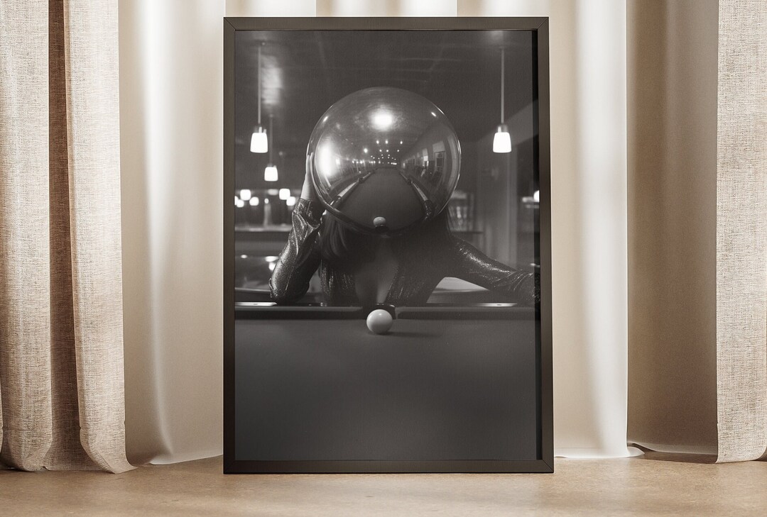 Retro Disco Billiards Art Pool Table Poster, 70s Art Print, Funky Wall ...