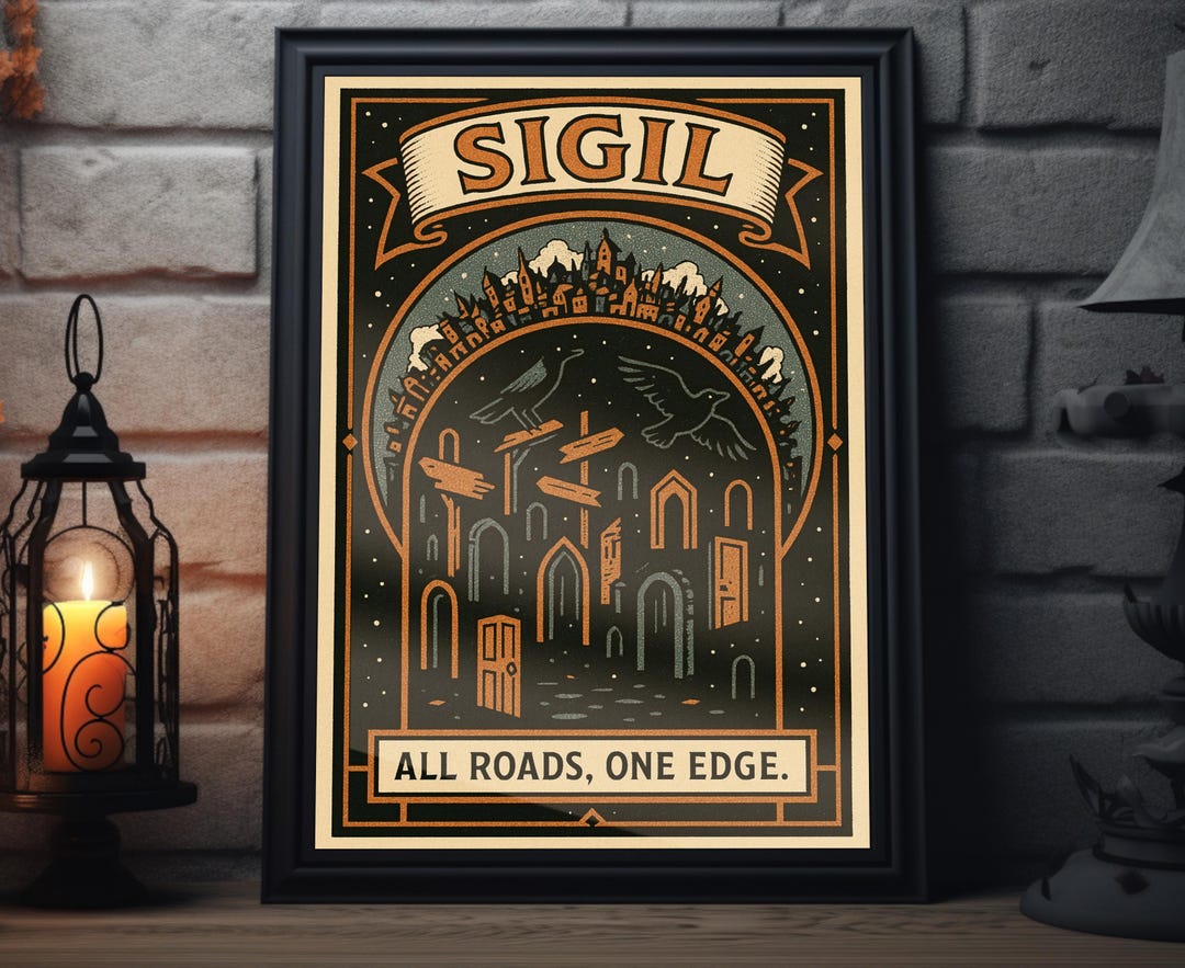 Sigil Travel Art Print | D&D Dnd Halloween Wall Art, City of Doors ...