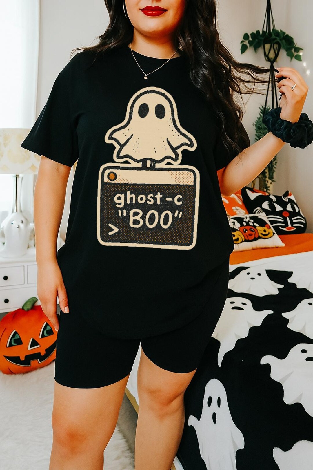 Ghost -c BOO Code Halloween T-shirt, Programmer Humor Tee, Geek Code ...